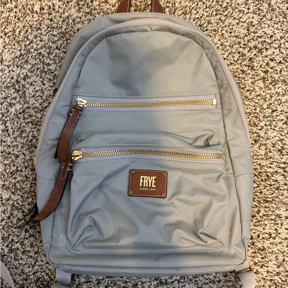 Frye | Bags | Frye Light Gray Backpack With Brown Accents | Poshmark
